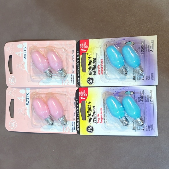 General Electric | Accents | Lot Of 4 Two Packs Of Ge 4c7 Pink And Blue ...